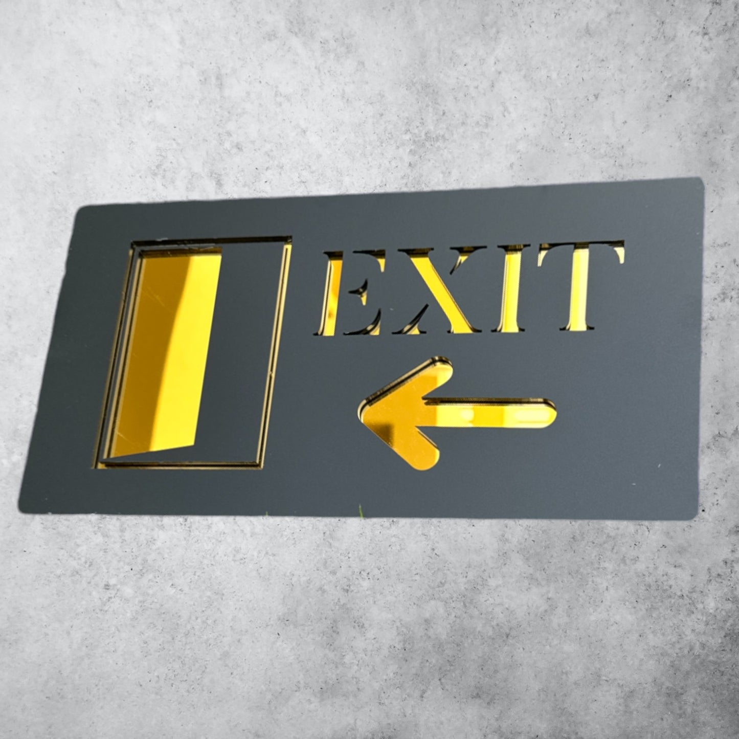 EXIT , Black Matt * Gold Mirror Sign – Usigna