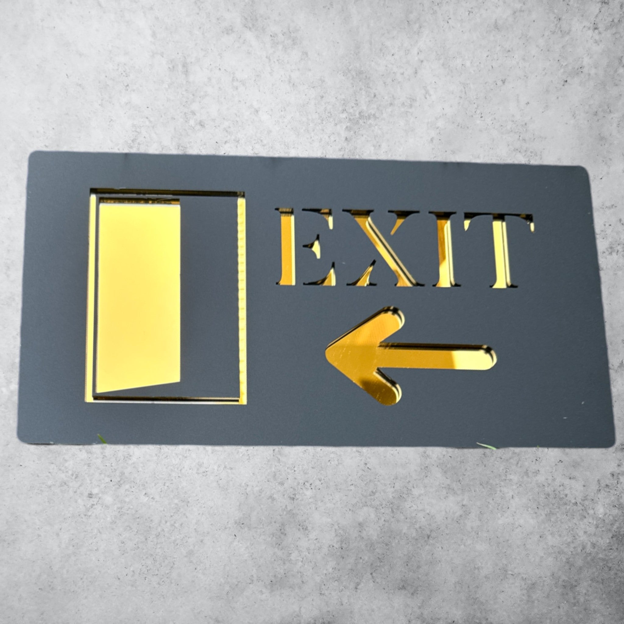 EXIT , Black Matt * Gold Mirror Sign – Usigna